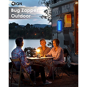 Bug Zapper Outdoor, Plug in Electric Mosquito Fly Zapper w/ 15W Light & 4200V Grid & on/Off Switch, Mosquito Traps & Killer for Indoor, Kitchen, Patio, Backyard and More (Black)