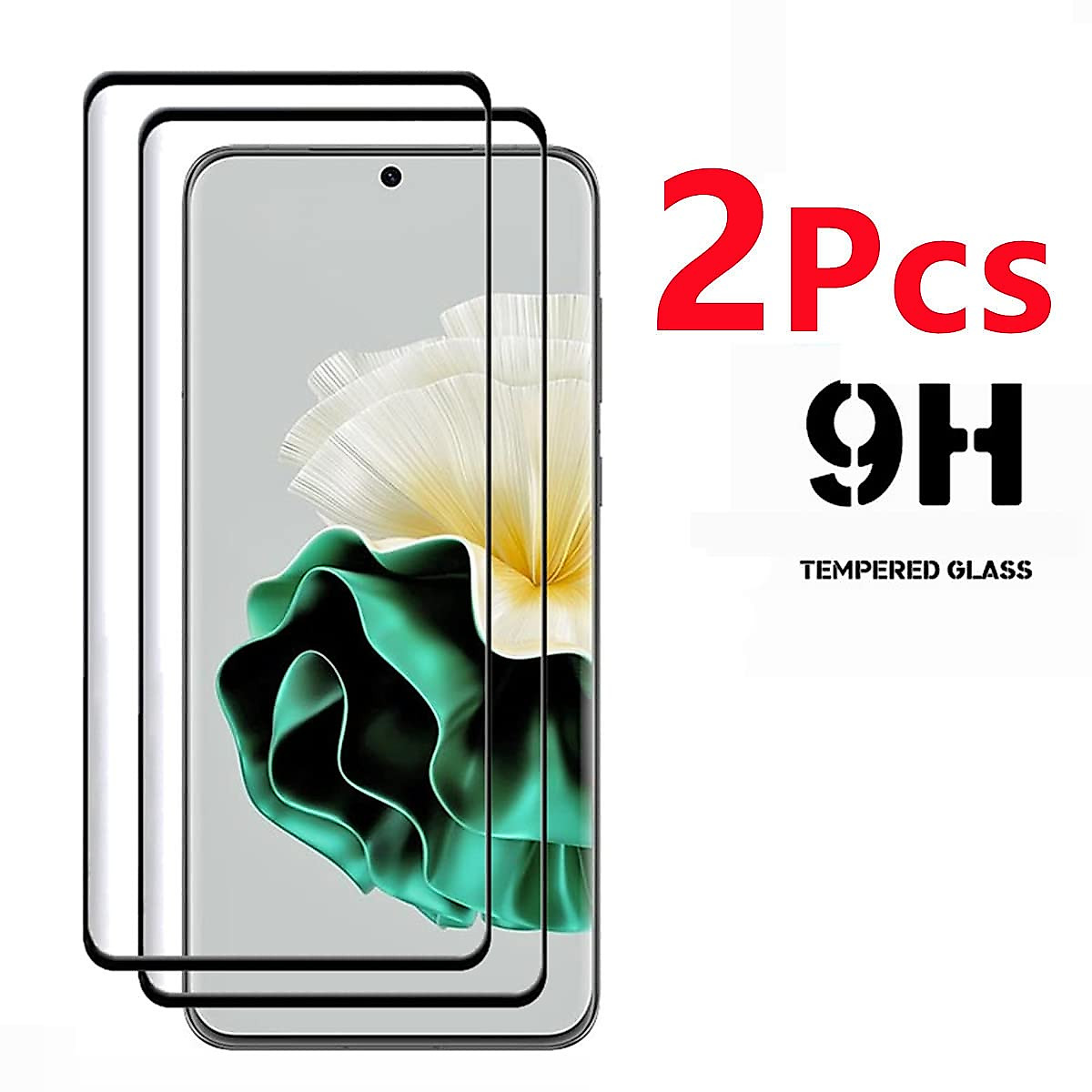 AISELAN for Huawei P60 3D Curved Screen Protector, [2 Pcs] 3D Full Coverage HD Clear Anti-Scratch Easy Installation Screen Tempered Glass for P60 / P60 Pro / P60 Art (6.67-inch) 2023