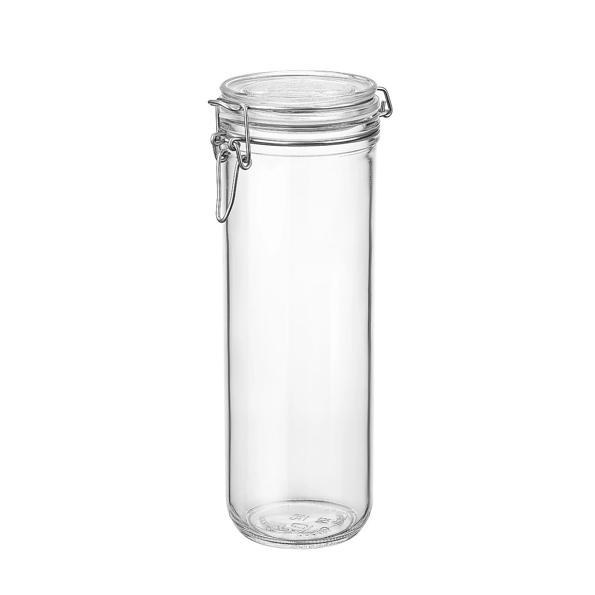 Bormioli Rocco Fido Cylinder Glass Jar with Airtight Gasket Clamp Lid for Canning and Preserving, or Storing Pasta and Dry Foods, 25.25 oz., Set of 6