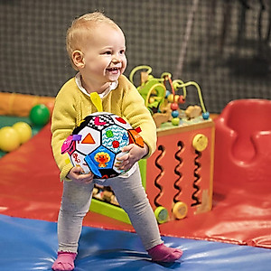 Inbeby Sensory Ball Baby Toy 6 12 Months, Musical Plush Soccer Ball for Toddler 1 2 3, Black and White High Contrast Baby Toy with Crinkle & Squeaker, Infant Baby 6 12 18 Month Toddler 1 2 3