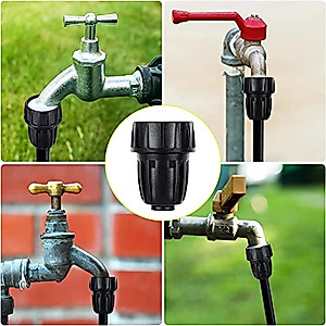 Yulaiyoen 1/2 Inch Drip Irrigation Tubing Faucet Adapter 3 Pack, 3/4" to 1/2" Irrigation Hose Adapter, 3/4 Inch Faucet Connector Garden Hose Adapter
