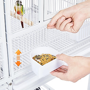 Topeakmart Divided Breeder Bird Cage for Parakeet Canary Lovebird Finch Budgie with Detachable Rolling Stand, White