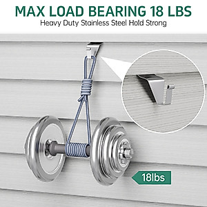 MUAKIOY Vinyl Siding Clips Hooks (20 Pack), Heavy Duty No-Drill No Hole Damage-Free Siding Hangers for Outdoor Wall Lights Wreaths Garland Hanging, Front Porch Patio Decor