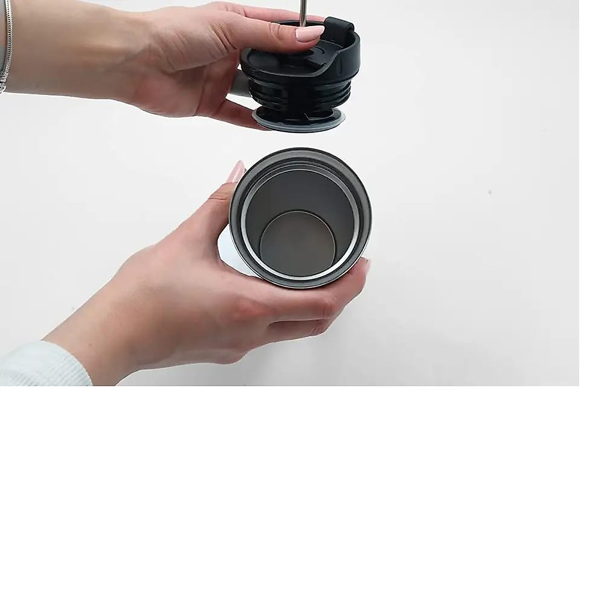 Pink Portable coffee maker, french press, Insulated Mug with double Wall Stainless Steel, 16oz,. French Press Tumbler, French press Mug, Portable coffee mug, Coffee maker, Travel press