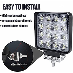 Led Light Bar, Turboo 10PCS 4inch 48W Led Work Light Square Spot Lights Off-road Lights Led lights for Trucks,Off-road Vehicle, ATV, SUV, UTV, 4WD, Jeep, Boat and More