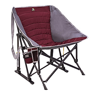 GCI Outdoor MaxRelax Pod Rocker Portable Rocking Chair & Outdoor Camping Chair, Red