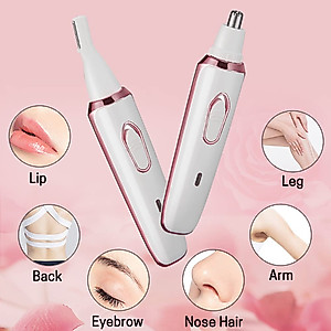 Vacto Electric Razor for Women, 4-in-1 Women’s Body Hair Removal, Pubic Shaver Bikini Trimmer for Eyebrow Face Body Underarm, Portable Ladies Shaver, Women’s Trimmer USB Rechargeable IPX7 Waterproof