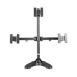 MonMount Triple Monitor Stand Freestanding Triangle Orientation Holds Up to 27-Inch Screens, Black (LCD-3501T-B)