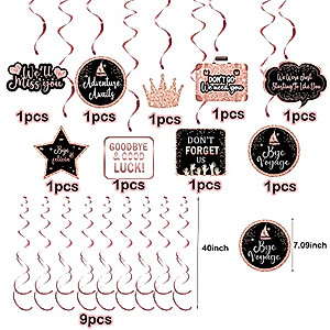 Rose Gold Farewell Party Decorations Supplies Kit, Will Miss You Banner, We Will Miss You Decorations, Going Away Party Hanging Swirls Decorations