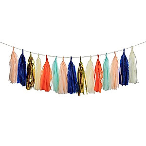 Tissue Paper Tassel DIY Party Garland Decor for All Events & Occasions ，30 Tassels Per Package
