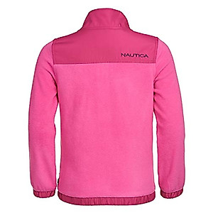 Nautica Girl's Full-zip Fleece Jacket, Signature Logo Design, Lightweight & Wind Resistant, Grey Heather, 42