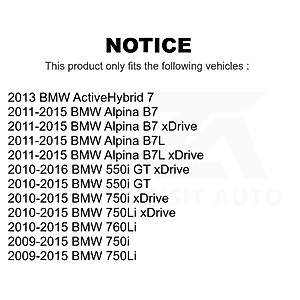 Transit Auto - Rear Disc Brake Rotors And Semi-Metallic Pads Kit For BMW 750Li xDrive 750i 550i GT Alpina B7 760Li B7L ActiveHybrid 7 K8A-100725