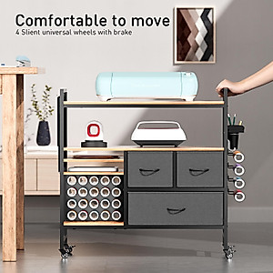 PUNLUXU Organizers and Storage Compatible with Cricut Machines - Vinyl Roll Holder, DIY Pegboard with Accessories Organizer, Rolling Craft Table with Storage Cabinet Workstation PU-01 Patent Protected