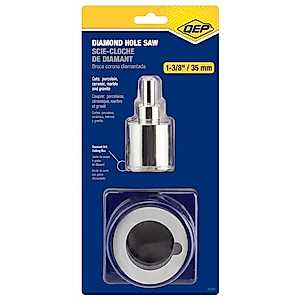 QEP 1-3/8 in. Diamond Hole Saw with Water Delivery System, Silver