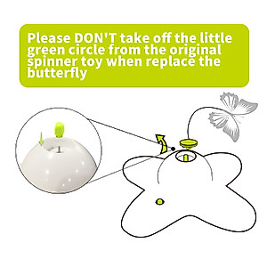 ALL FOR PAWS Interactive Cat Butterfly Flutter Replacements for Kitty Enrichment Spinner Toys, Re-Fill - 6 Pack