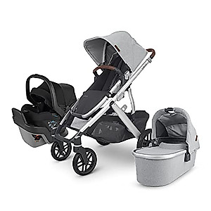 Vista V2 Stroller - Stella (Grey Brushed mélange/Silver/Chestnut Leather) + MESA MAX - Jake (Charcoal)