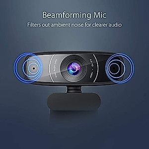 ASUS Webcam C3 1080p HD USB Camera - Beamforming Microphone, Tilt-Adjustable, 360 Degree Rotation, Wide Field of View, Compatible with Skype, Microsoft Teams and Zoom (Renewed)