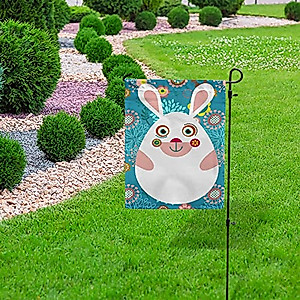 My Little Nest Seasonal Garden Flag Happy Easter Bunny Double Sided Vertical Garden Flags for Home Yard Holiday Flag Outdoor Decoration Farmhouse Banner 12"x18"