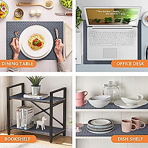 Shelf Liners for Kitchen Cabinets Refrigerator Liners Waterproof & Oil-Proof Kitchen Cupboard Liner Durable Plastic Drawer Mats EVA Material Non Adhesive Fridge Liner for Shelves Gray 11.8 x 59 Inch