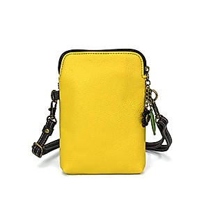 CHALA Crossbody Cell Phone Purse - Women PU Leather Multicolor Handbag with Adjustable Strap - Owl - Mustard Yellow