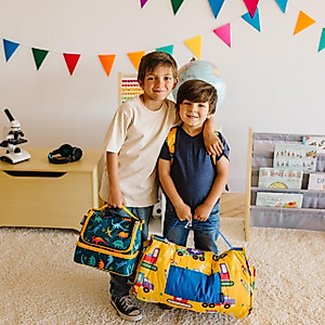 Wildkin Two Compartment Insulated Lunch Bag for Kids – School & Travel Ready - Jurassic Dinosaurs