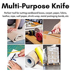 BirdRock Home Premium Folding Utility Knife – Small Compact Pocket – Folding Box Cutter Tool – 3 Extra Razor Blades – Cut Cardboard Boxes – Locking Safety Knife Set – Heavy Duty