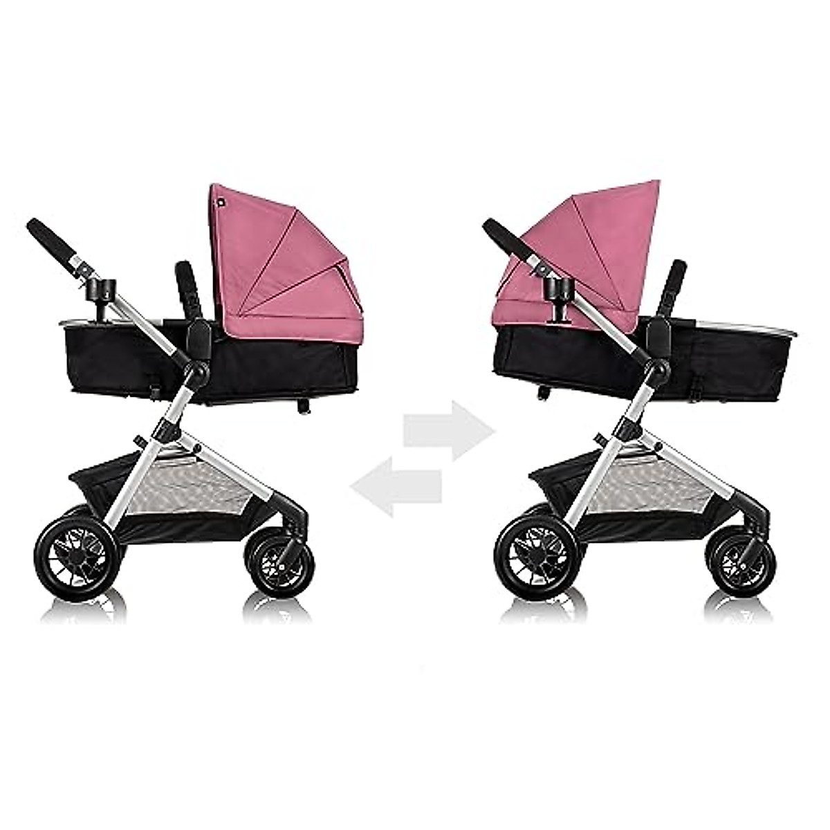 Evenflo Pivot Modular Travel System with LiteMax Infant Car Seat with Anti-Rebound Bar (Dusty Rose Pink)