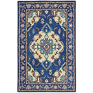 SAFAVIEH Antiquity Collection 8' x 10' Blue/Ivory AT520M Handmade Traditional Oriental Premium Wool Area Rug