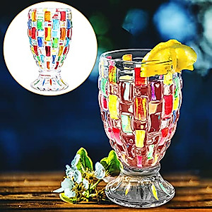 UPKOCH 2pcs Decorative Martini Holiday Rocks Drinks For Mug Multi-use Iced Painted Dinner Party Shower Breakfast Margarita Glasses Birthday Juice Goblets Container Painting Transparent
