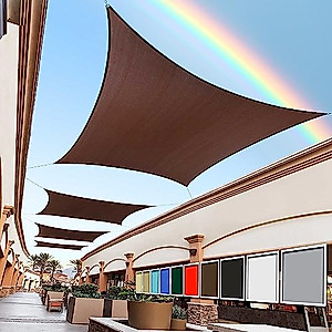 Royal Shade 12' x 12' Brown Square Sun Shade Sail Canopy Outdoor Patio Fabric Shelter Cloth Screen Awning - 95% UV Protection, 200 GSM, Heavy Duty, 5 Years Warranty, Custom