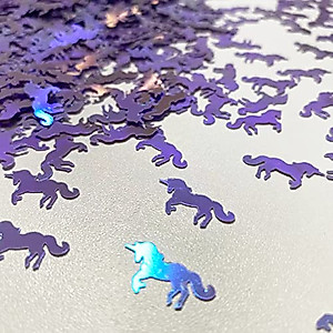 2000 Pieces Unicorn Horn Horse PVC Table Confetti for Wedding Birthday Party Decoration Celebrations Unicorn confetti, 1.9 oz(Purple)