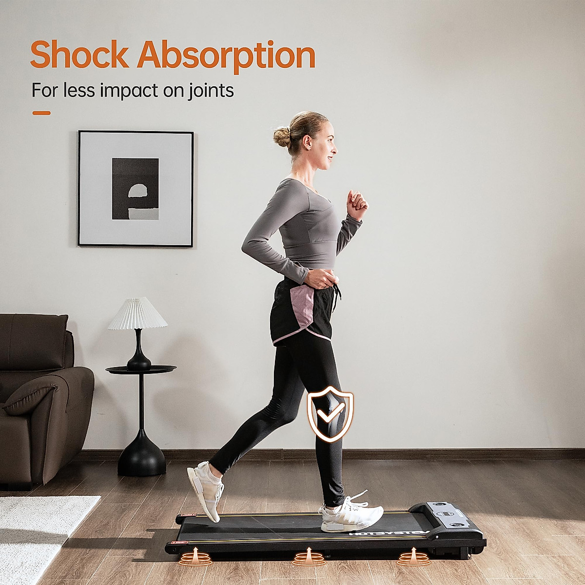 HOTSYSTEM Under Desk Treadmill, Walking Pad for Home/Office, Portable Walking Treadmill, Walking Jogging Machine with APP and LED Display
