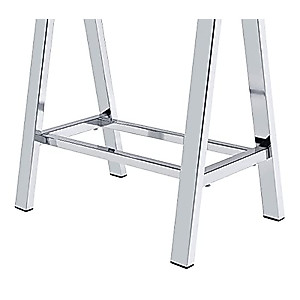 OSP Home Furnishings Middleton 47 Inch Desk with Clear Beveled Glass Top, Chrome Base