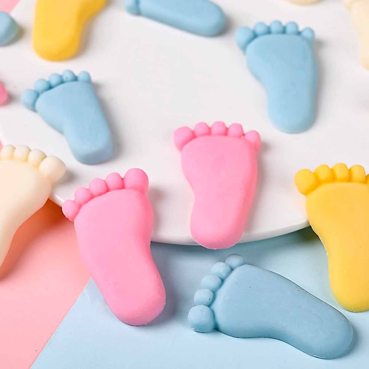 Baby Showers Fondant Molds 4 Pcs, Bottle Stroller Skirt Chocolate Cake Decoration Silicone Mold for DIY Candy Sugar Craft, Cookies, Marzipan, Flower Paste, Dough, Resin, Clay