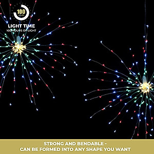 LumaBase Battery Operated Starburst Lights with Remote Control, Multicolor - Set of 2