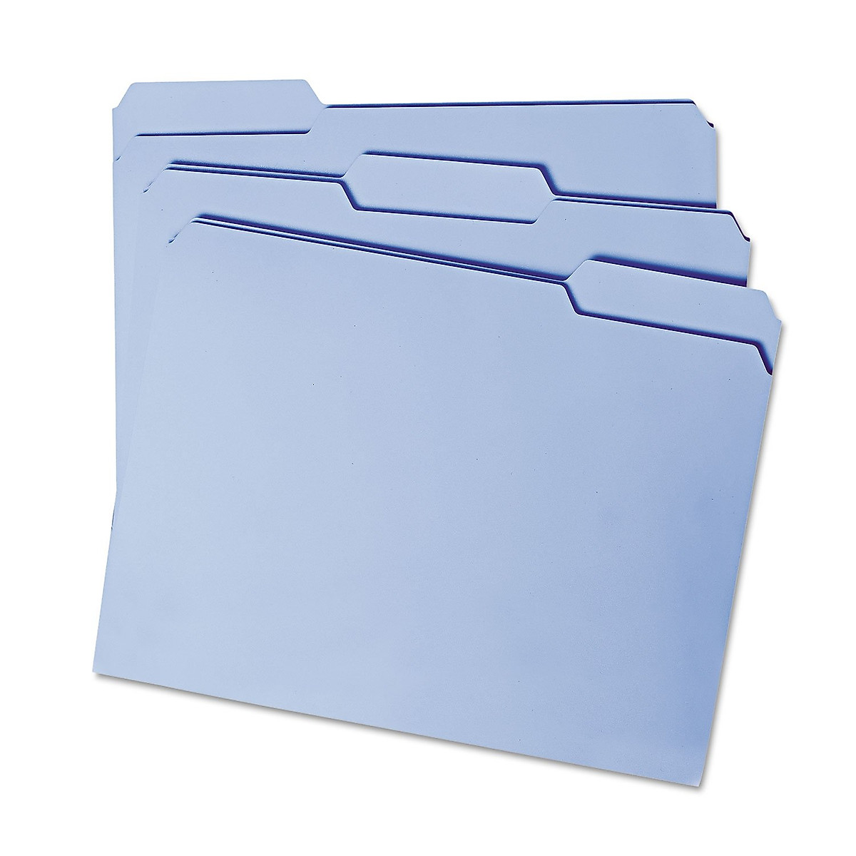 Smead 12034 File Folders 1/3 Cut Reinforced Top Tab Letter Blue 100/Box