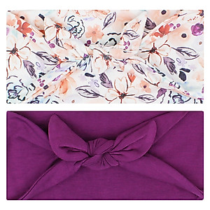 Maven Thread Bow Asana Headbands, Wide Sports Headbands with Bow for Running, Yoga, Gym and Athletic Workouts - 4 Thick Non-Slip Sweatbands, 2pk