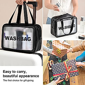 MicoSim Clear Toiletry Bag Set for Women Men, Translucent Waterproof Travel Makeup Bag with Handle, Large Capacity Sturdy & Leak Resistant Cosmetic Bag Pouch for Traveling,Accessories…