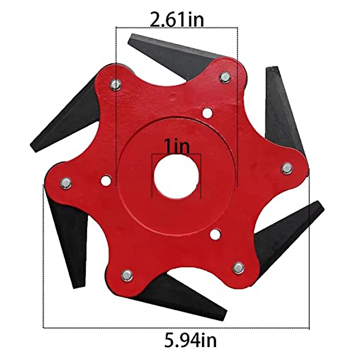 ISWAWO Steel Trimmer Head, Universal Weed Eater Blades 6 Steel Razors 65Mn Professional Blade Cutter Replacement for String Trimmers - 1 Trimmer Head & 2pcs Different Blade Adapter Kits