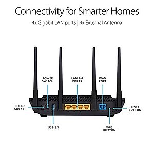 ASUS WiFi 6 Router (RT-AX3000) - Dual Band Gigabit Wireless Internet Router, Gaming & Streaming, AiMesh Compatible, Included Lifetime Internet Security, Parental Control, MU-MIMO, OFDMA