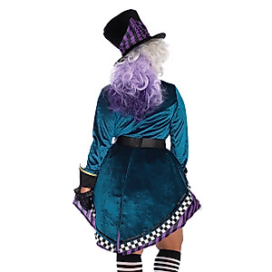 Leg Avenue womens - 5 Piece Delightful Hatter Sexy Tank Dress and Velvet Dress With Matching Hat for Women Adult Sized Costumes, Multi, Large US