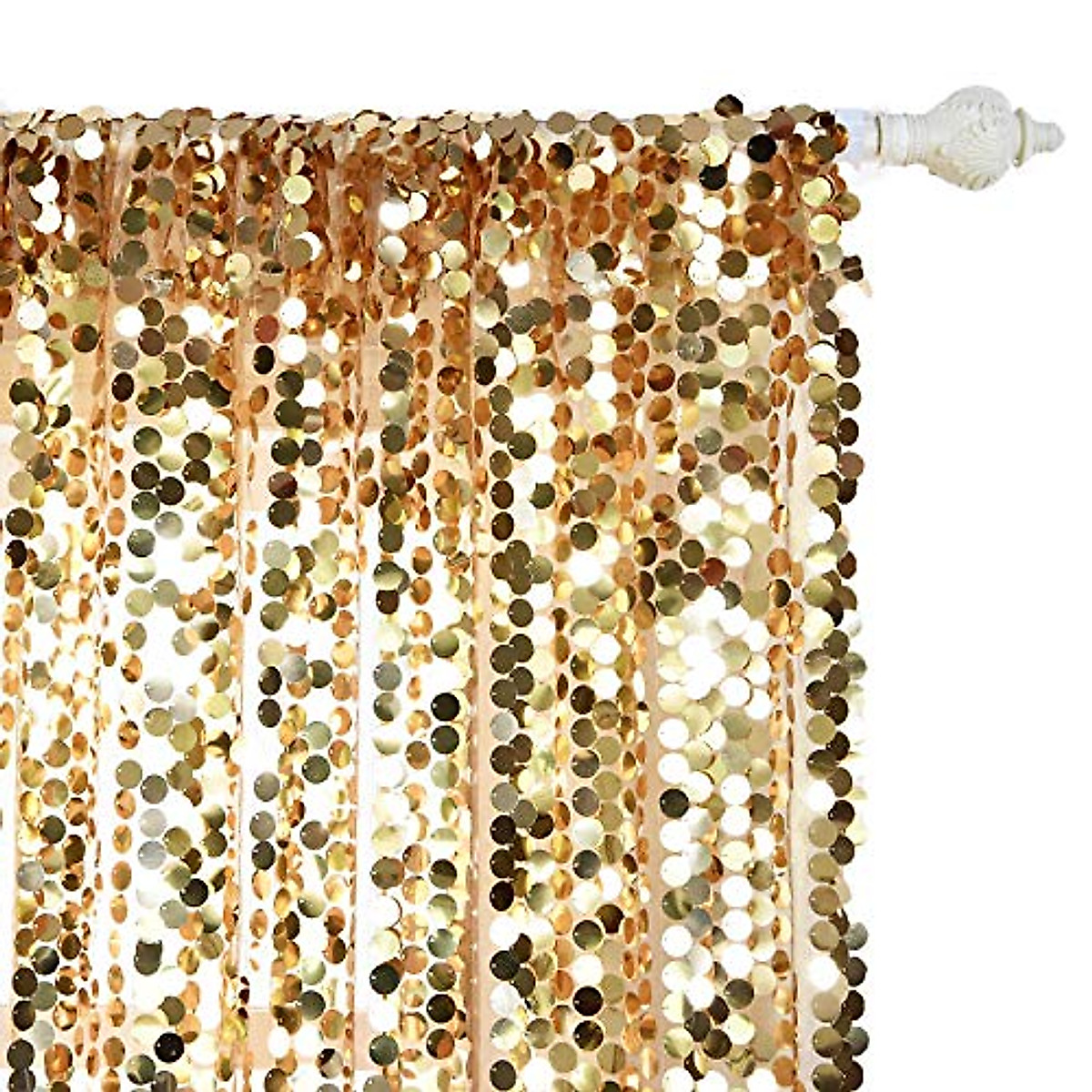 SFN Gold Payatte Sequin Drapes Curtains Panels,Fashion 9FTx9FT Backdrop Home Party Decoration Supplies