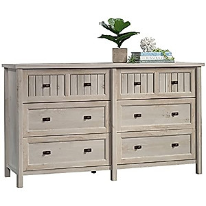 Sauder Costa 6-Drawer Dresser in Chalked Chestnut, Chalked Chestnut Finish