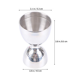 Hemoton Barware Stainless Steel Commercial 2oz. / 1oz. Bell Style Measuring Jigger Bar Tool- Brushed Finish, One Jigger (Silver)