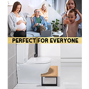 REGIS Bamboo Toilet Stool for Adults, 7" Poop Stool,