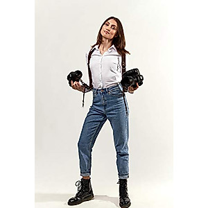 Camera Strap Accessories for Two-Cameras – Dual Shoulder Leather Harness – Multi Camera Gear for DSLR/SLR ProInStyle strap by Coiro