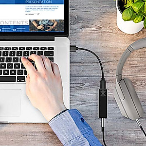 Geekria SJC01 Portable Headphone Amplifier/DAC/AMP with USB and Type-C Input, 3.5mm Audio Jack Output, Compatible with 384K/32Bit Hi-Res APPL Music Lossless Audio, PC, Laptop, Android Phones