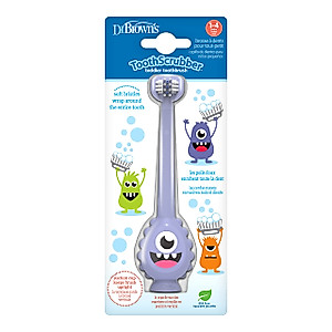 Dr. Brown's ToothScrubber Toddler Toothbrush, Monster and Crocodile, 2-Pack