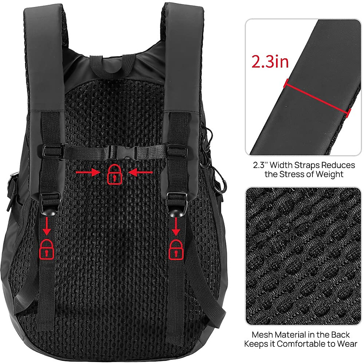 ILM Motorcycle Helmet Backpack Large Capacity Waterproof Lightweight Storage Bag with Reflective Stripe Model MB01