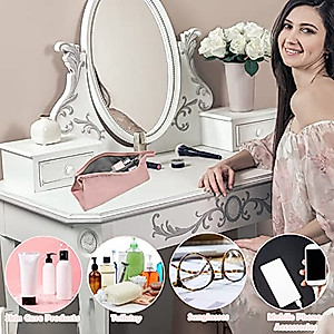 Hair Dryer Case for Dyson/Shark Flexstyle, Portable Hair Dryer Travel Case Leather Carrying Case, Hair Dryer Travel Bag Anti-Scratch Shockproof Protection Storage Bag for Dyson Accessories(Pink)